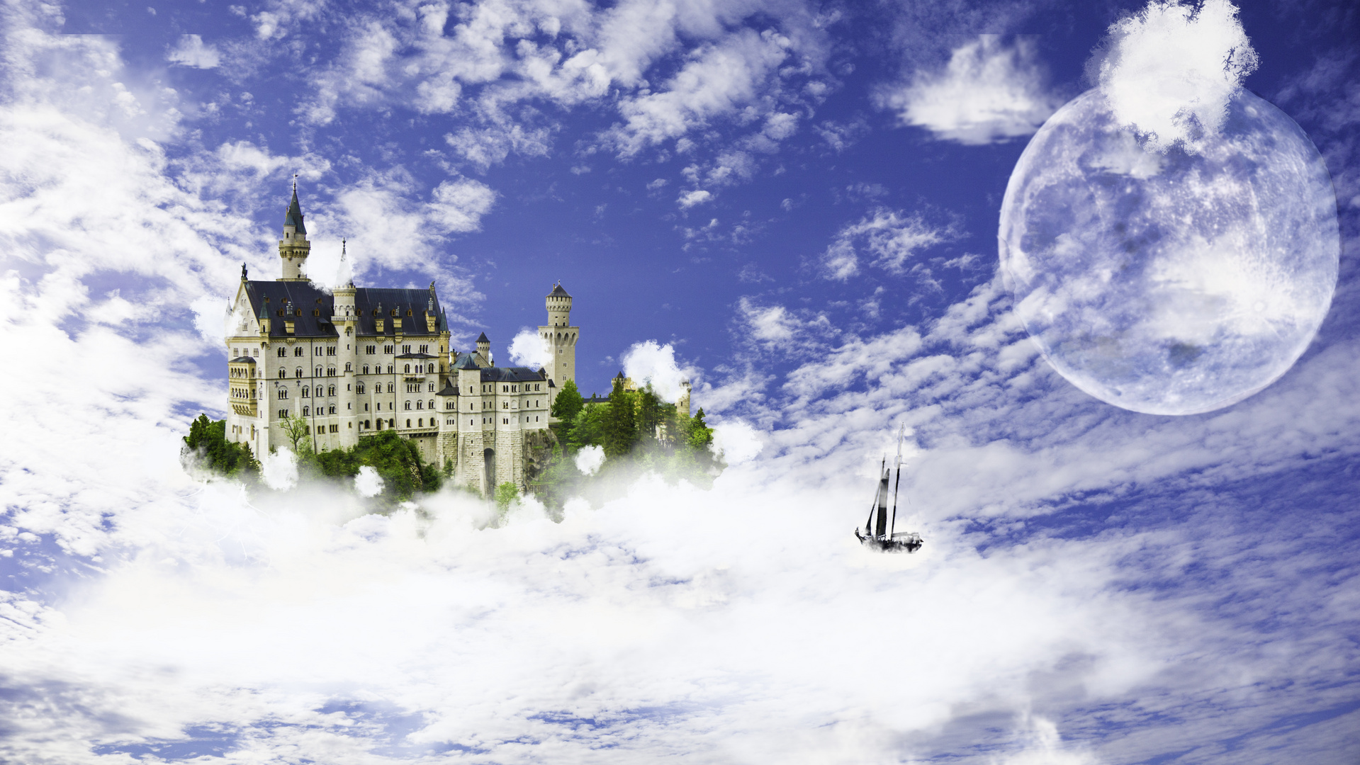 Wolkenschloss Foto & Bild | fotomontage, fantasy mystery, wolken Bilder auf fotocommunity