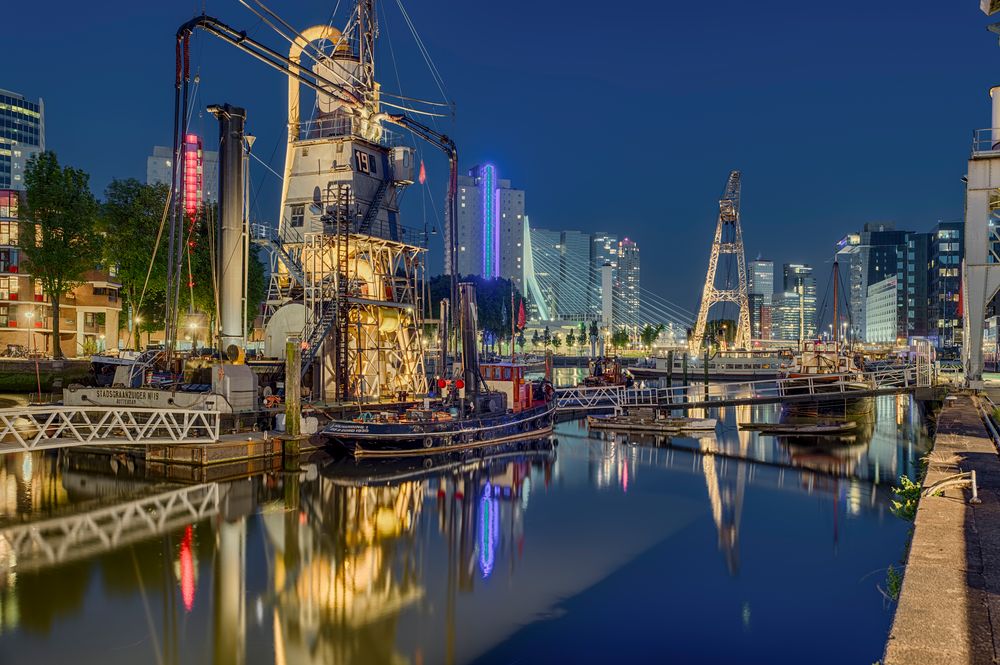 0852S-60S Hafen Nacht Rotterdam Foto & Bild | architektur, industrie ...