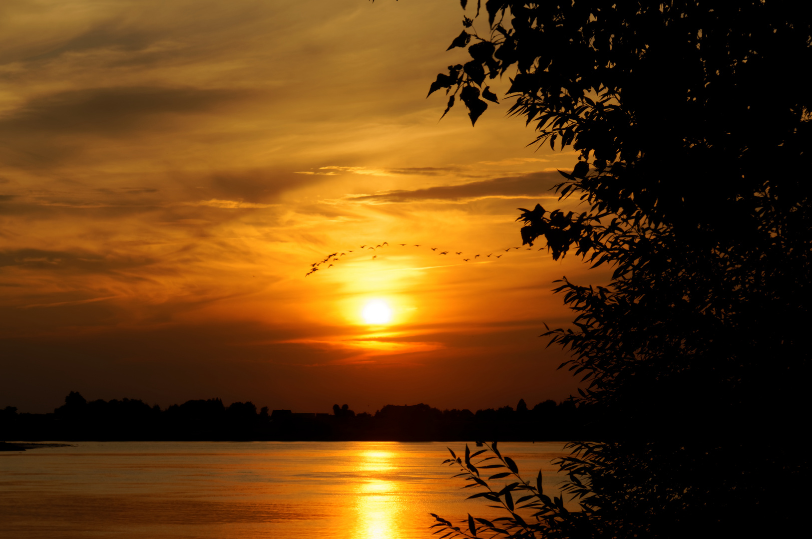 Abends am Fluss Foto & Bild | sunset, sonnenuntergang, wasser Bilder ...