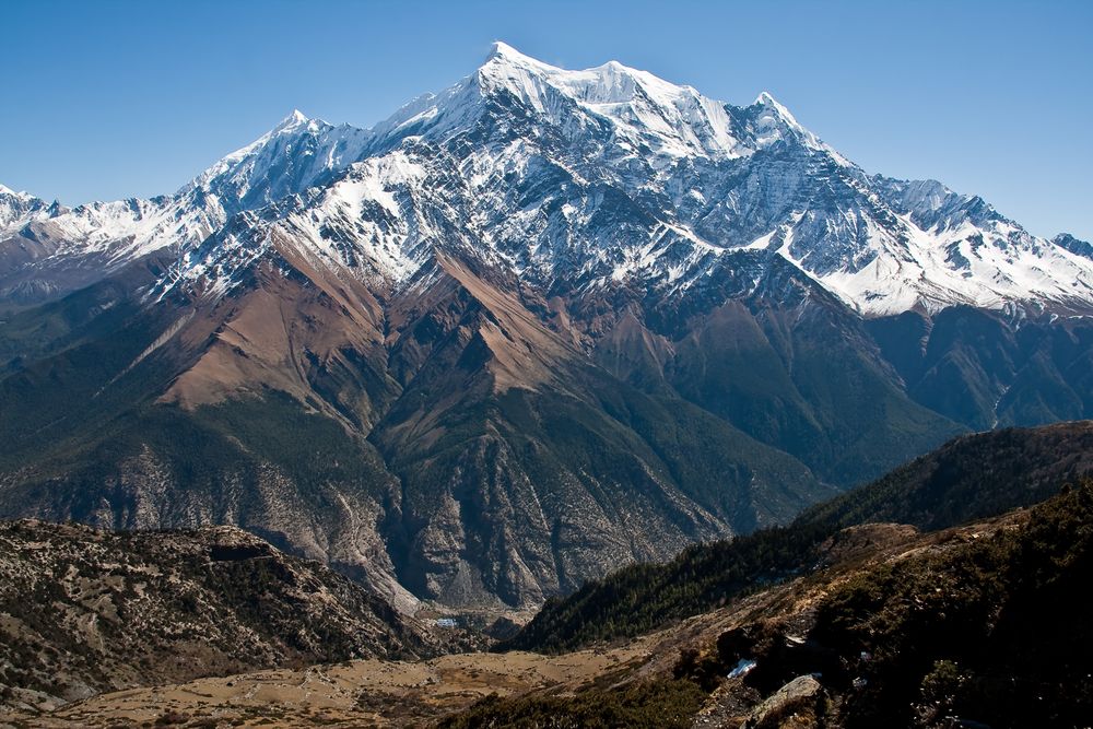 Abstieg ins Kali Gadaki Tal Foto & Bild | landschaft, berge, gipfel und ...