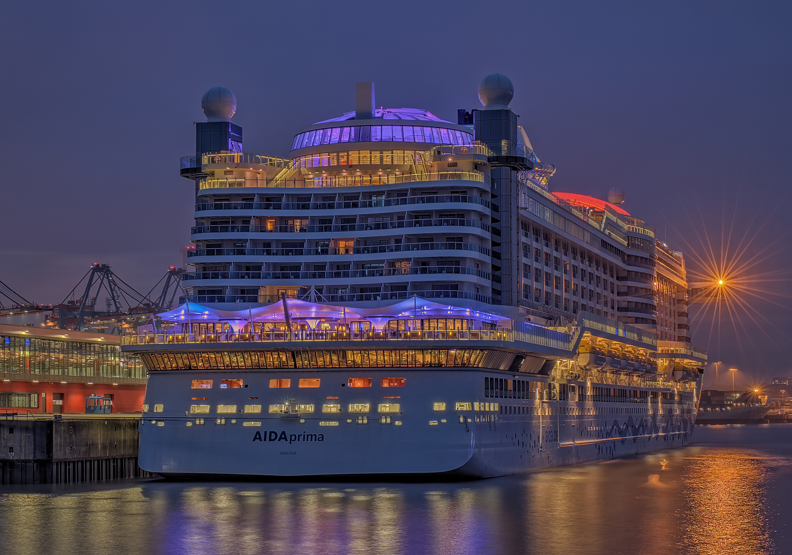 AIDAprima Foto & Bild | hamburg, hafen, nachts Bilder auf fotocommunity