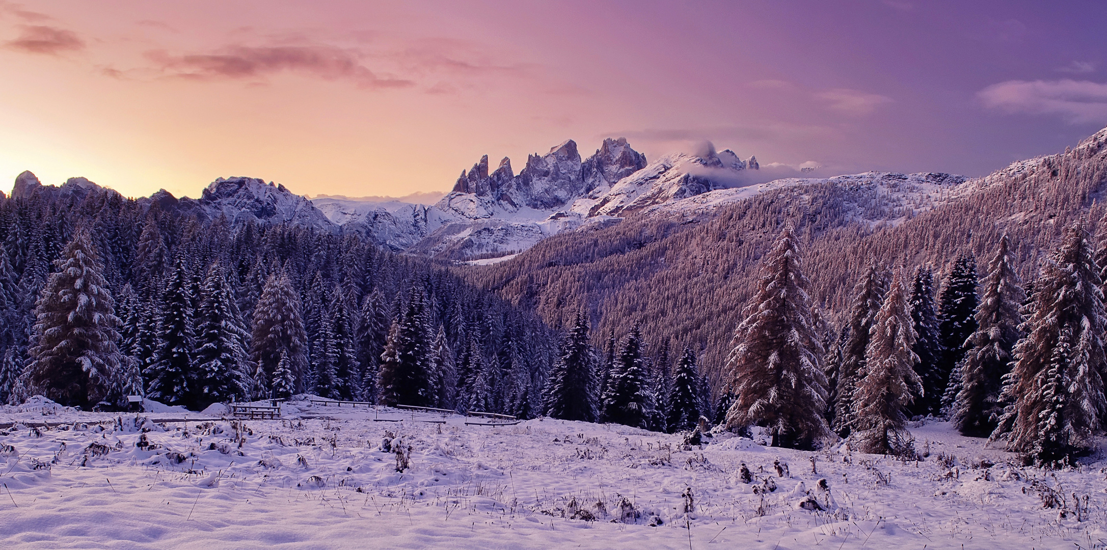 Alba dolomitica Foto % Immagini| paesaggi, albe e tramonti, neve Foto ...