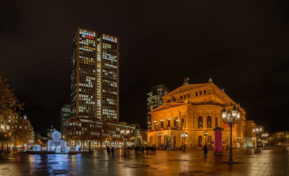 Alte Oper & UBS Tower Foto & Bild | city, world, nacht Bilder auf ...