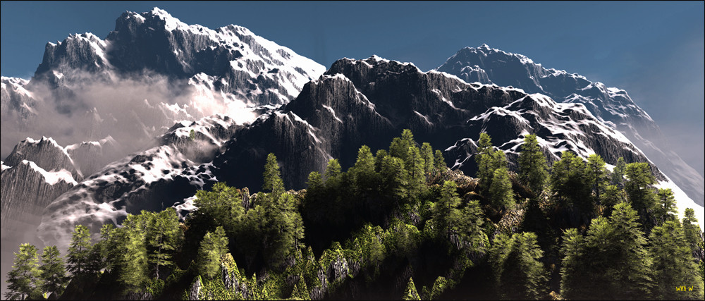 Am Wajatonga-Massiv Foto & Bild | rendering, landschaftsrendering, digiart Bilder auf fotocommunity