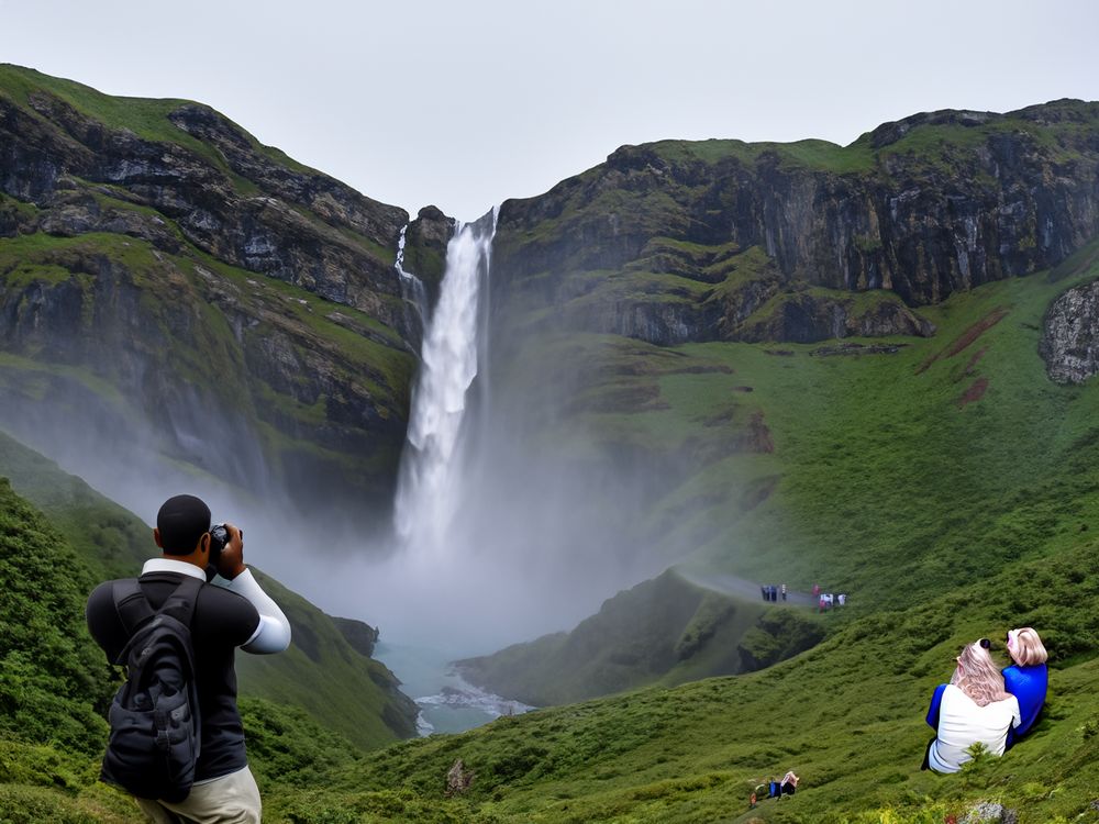 Am Wasserfall Foto & Bild | ki - montagen, ki- composing bilder, spezial Bilder auf fotocommunity