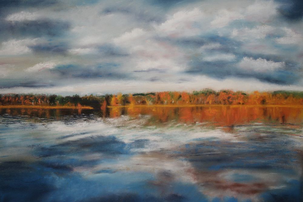 An einem See in Schweden(Pastellkreide gemalt)) Foto & Bild ...