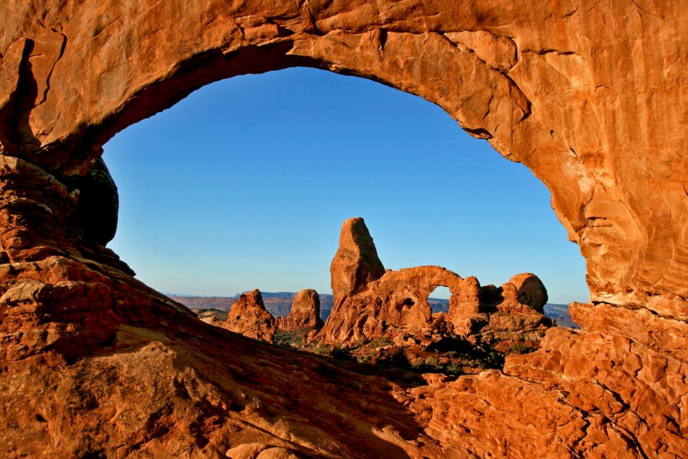Arches Nationalpark ::: North Window mit Turret Arch @ Sunrise Foto ...