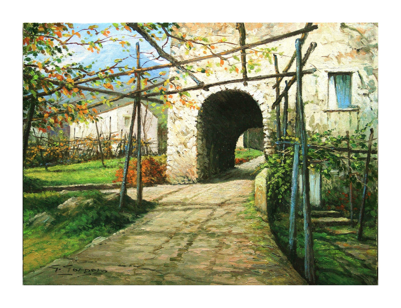 attraverso viottolo arcato Foto % Immagini| paesaggi, campagna, opere ...