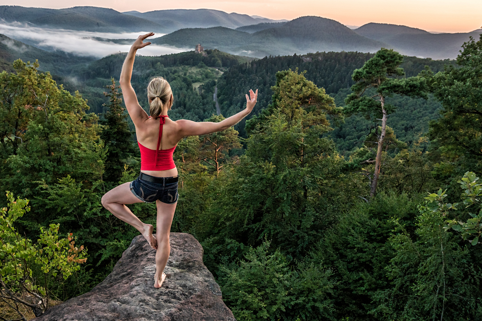 Auf dem Fels Foto & Bild | erwachsene menschen, landschaft, wald Bilder ...