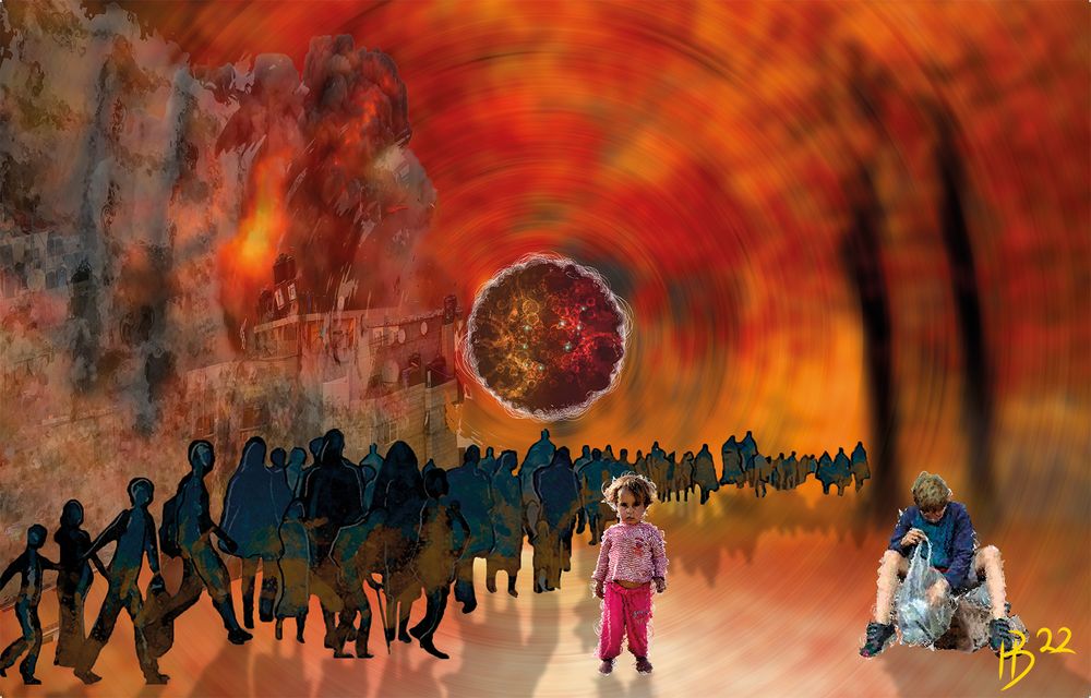 Auf der Flucht Foto & Bild | fotomontage, bearbeitungs - techniken, composing Bilder auf ...