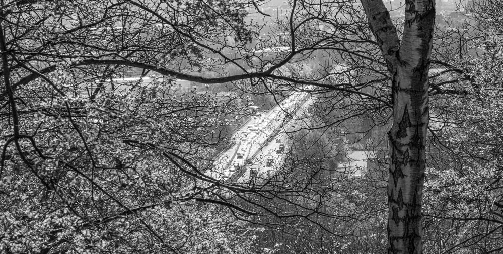 Auffahrt Rothe Erde, Durchblick auf Stau Foto & Bild | projekte, monochrom, bearbeitungs ...
