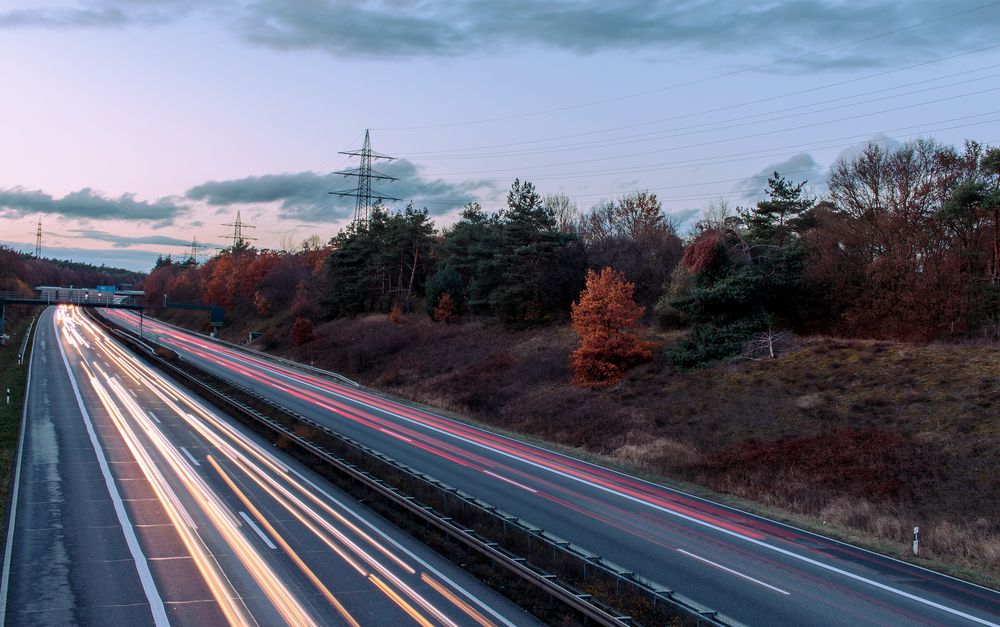 Autobahn Foto & Bild | landschaft, herbst, straße Bilder auf fotocommunity