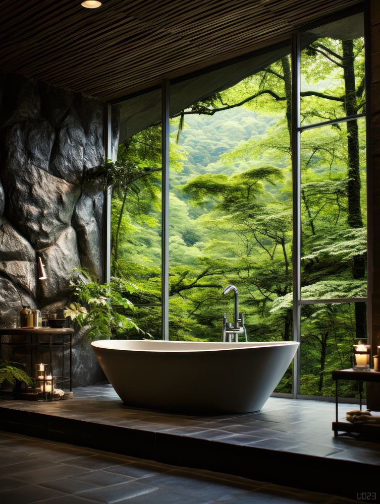 Badewanne im Regenwald Foto & Bild | ki-generierte bilder, ki-montagen, composing Bilder auf ...