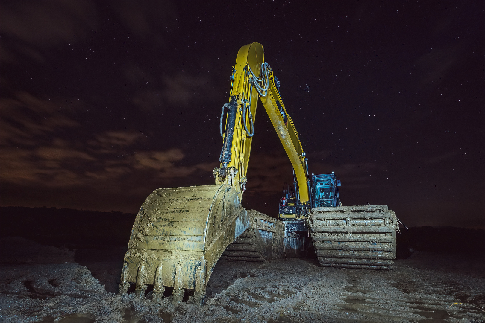 Bagger 1 Foto & Bild | industrie und technik, industrie nachts ...
