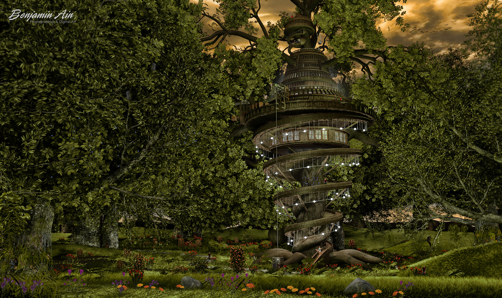 BAUMHAUS Foto & Bild | rendering, landschaftsrendering, benjamin ain Bilder auf fotocommunity