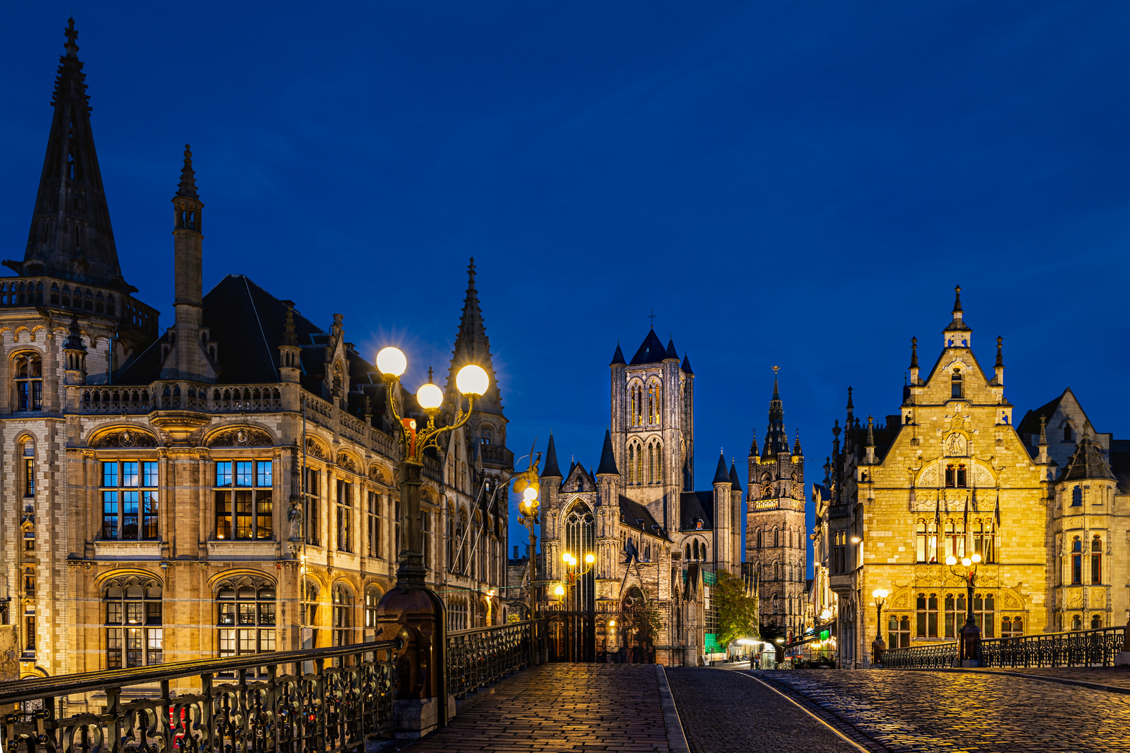 Belgien - Gent - St. Michaelsbrücke Foto & Bild | world, nacht, brücke ...