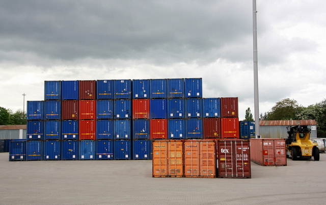 Blaue Container Foto & Bild | deutschland, europe, schleswig- holstein ...