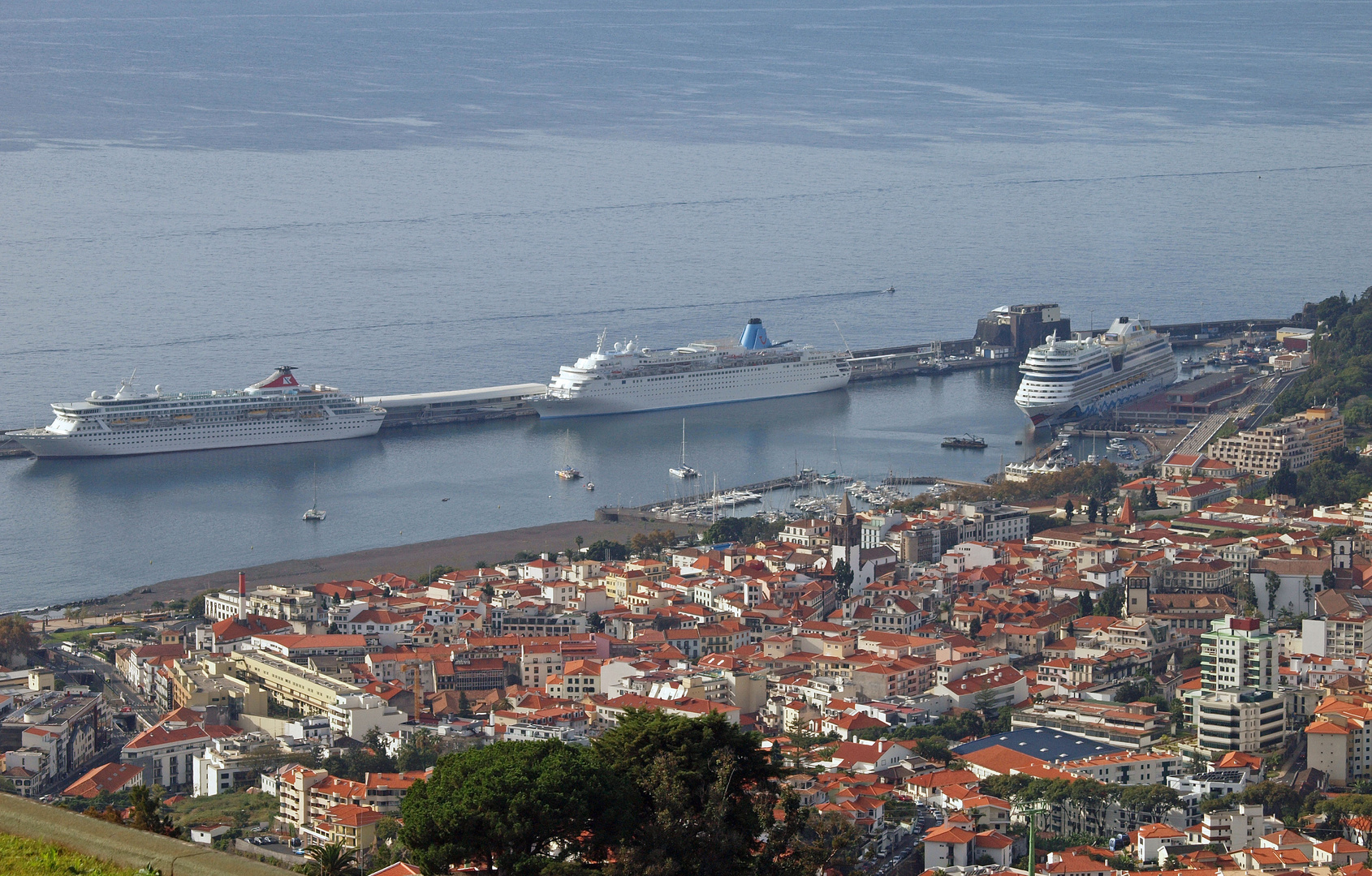 Blick auf Funchal mit Hafen Foto & Bild | europe, portugal, madeira ...
