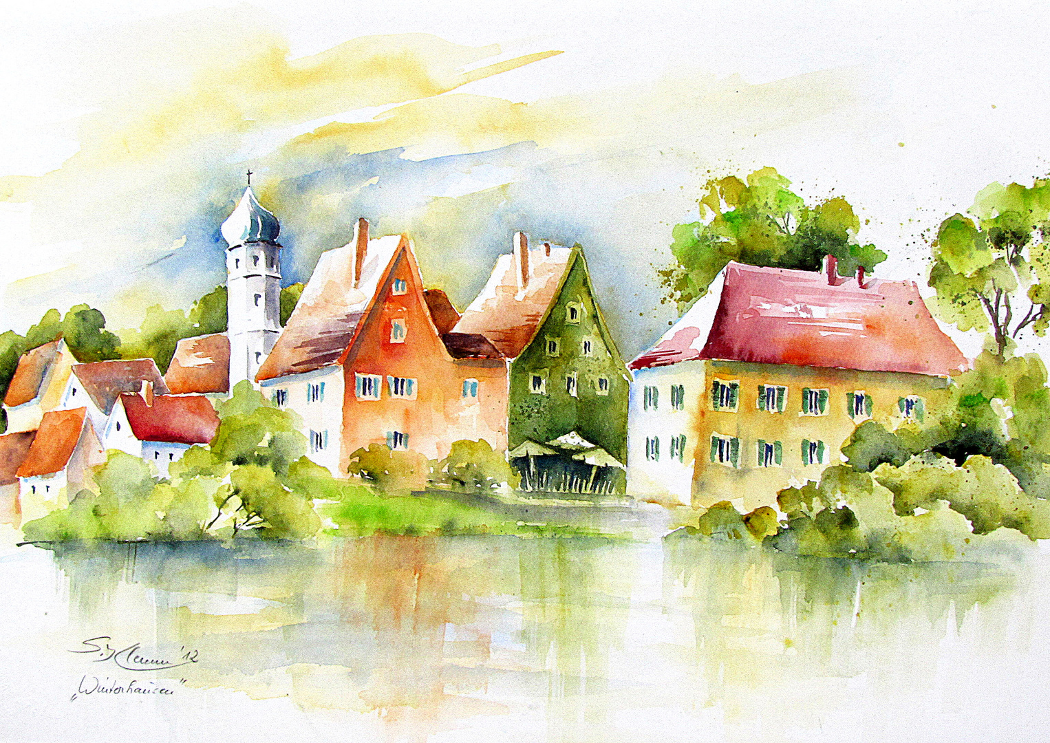 Blick über den Main von Sommerhausen auf Winterhausen Foto & Bild ...