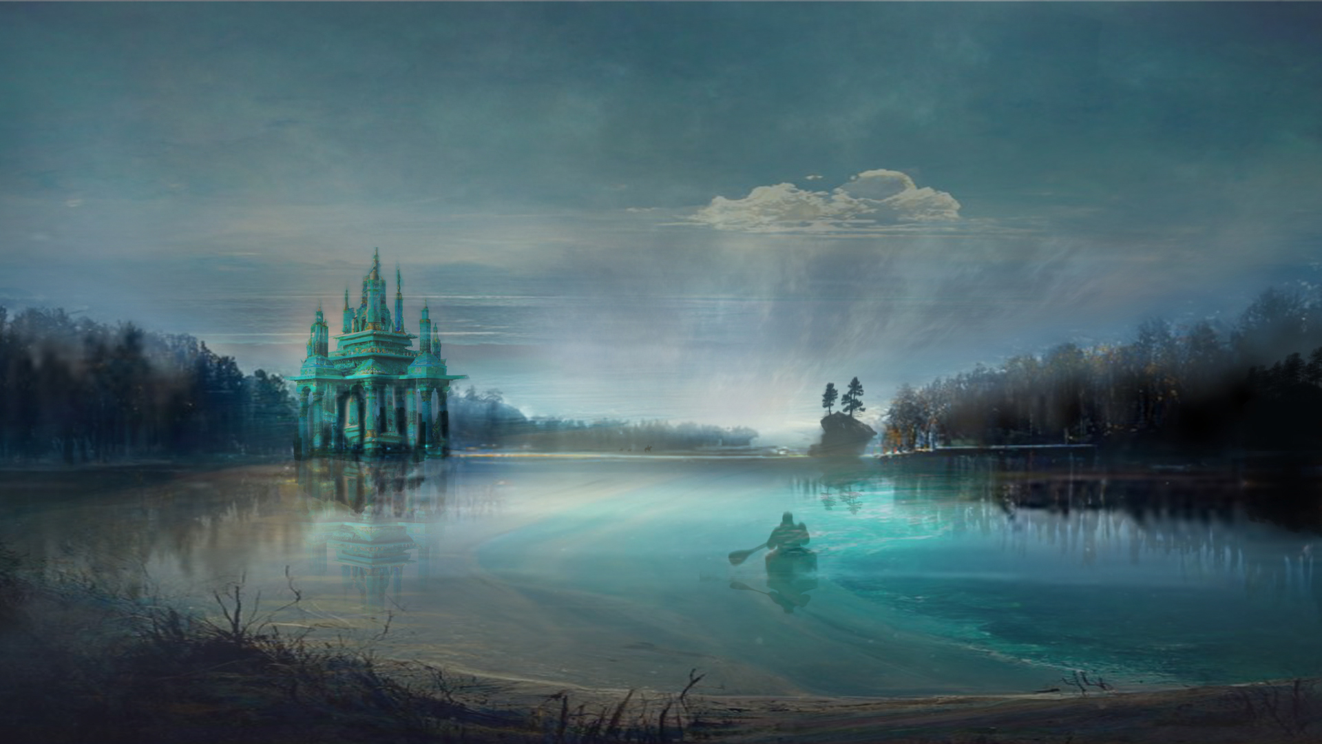 blue lake Foto & Bild | fotomontage, fantasy mystery, bearbeitungs - techniken Bilder auf ...