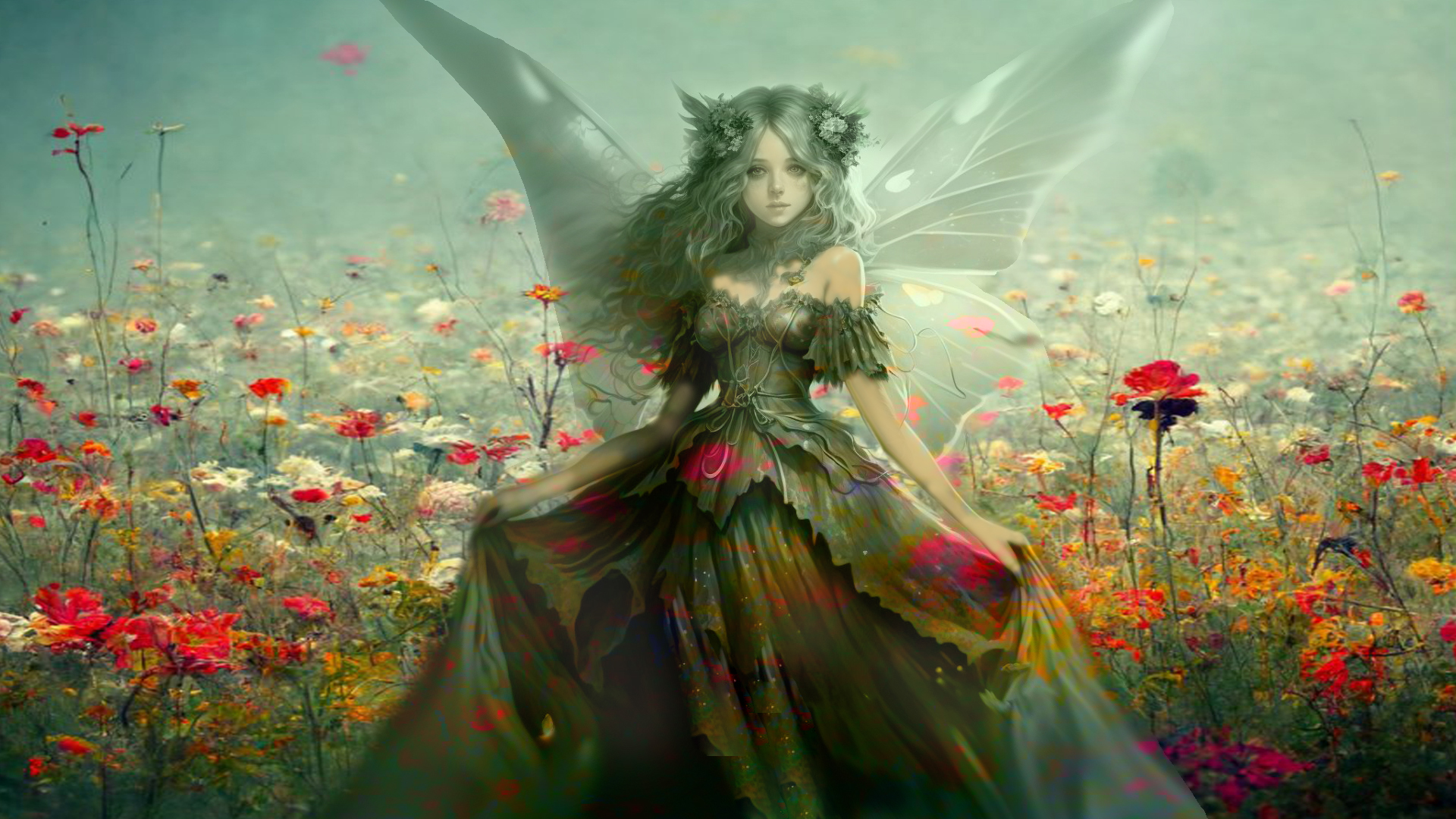 Blumenwiese Foto & Bild | fotomontage, fantasy mystery, bearbeitungs - techniken Bilder auf ...