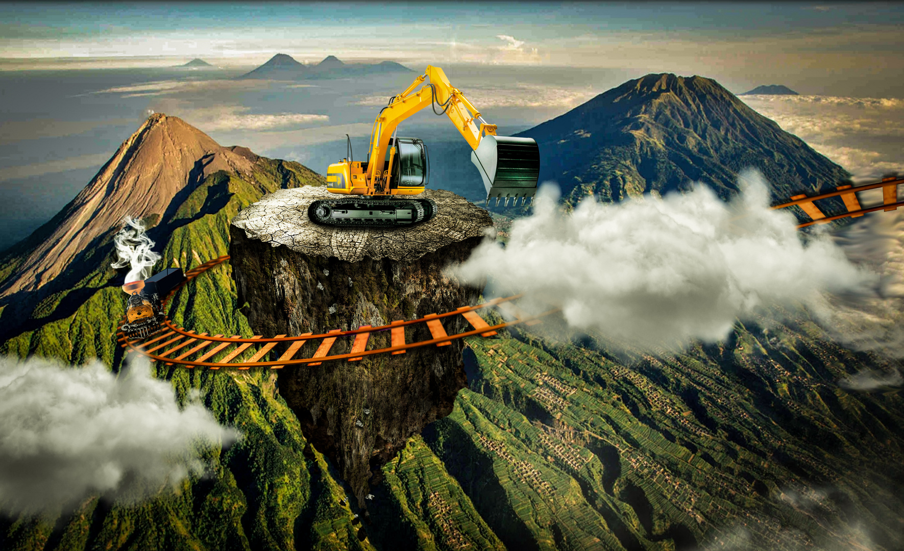 Bodo mit dem Bagger Foto & Bild | fotomontage, fantasy mystery, surreal Bilder auf fotocommunity