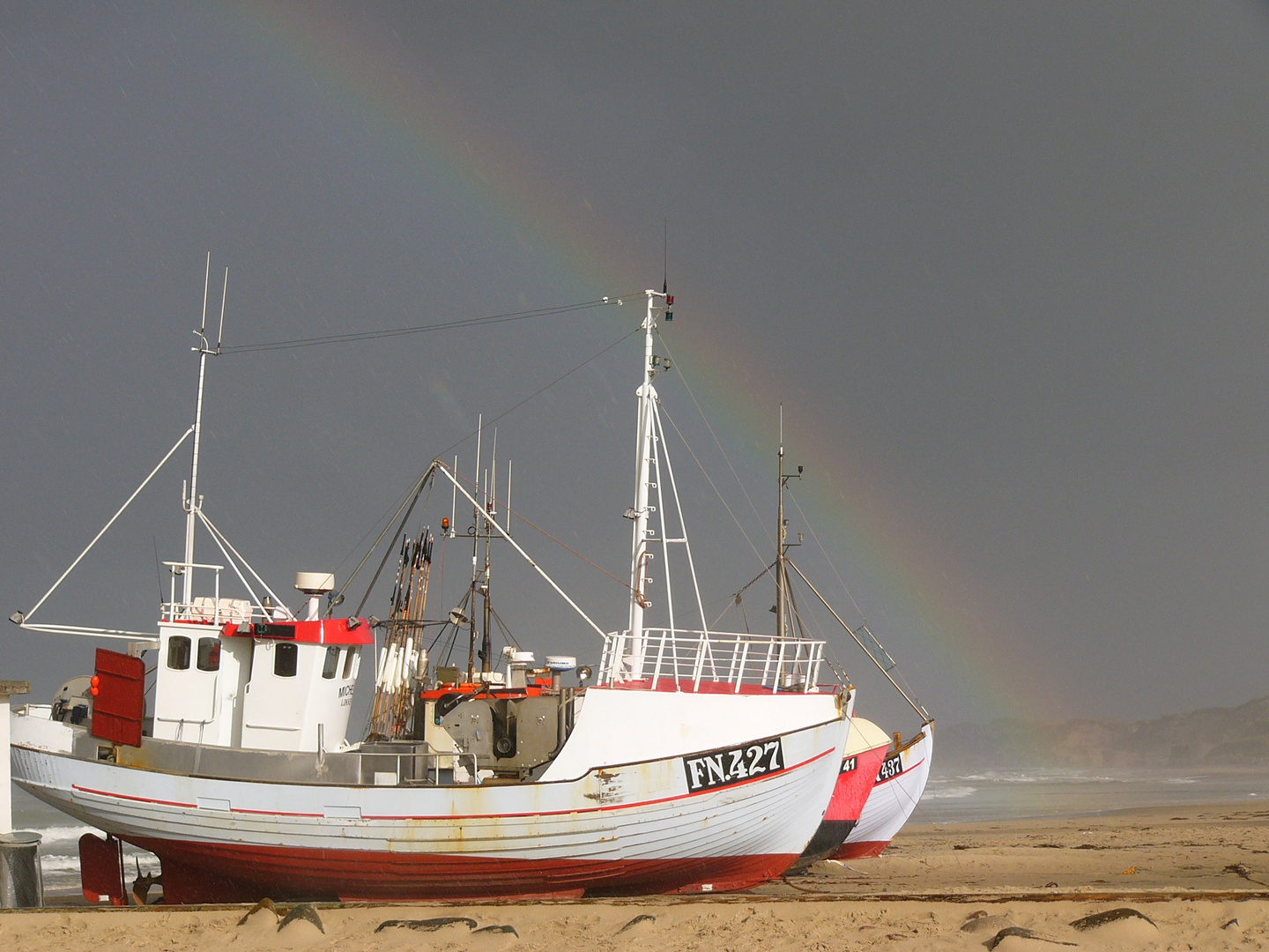 Boote von Lokken im Regenbogen Foto & Bild | world, denmark, europe ...