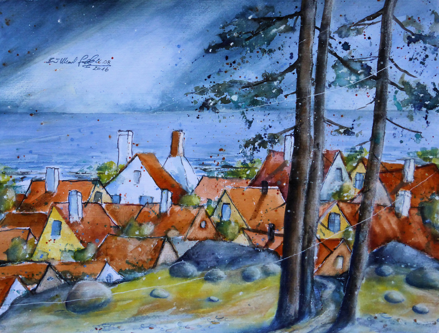 Bornholm: Blick über Gudhjem Foto & Bild | ostsee, kunst, aquarelle ... Bornholm: Blick über Gudhjem Foto & Bild | ostsee, kunst, aquarelle ...