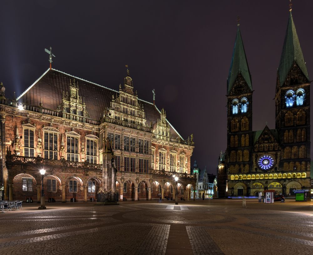 Bremer Rathaus und Dom Foto & Bild | world, nacht, panorama Bilder auf ...