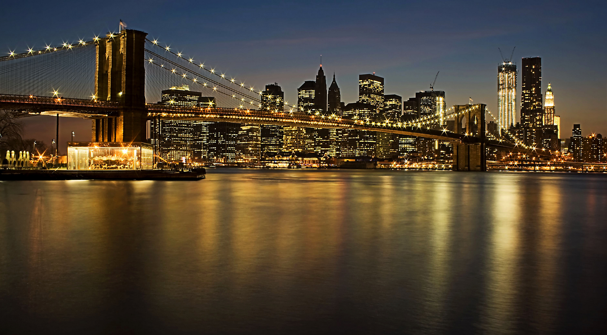 Brooklyn Bridge with Manhattan Skyline Foto & Bild | north america ...