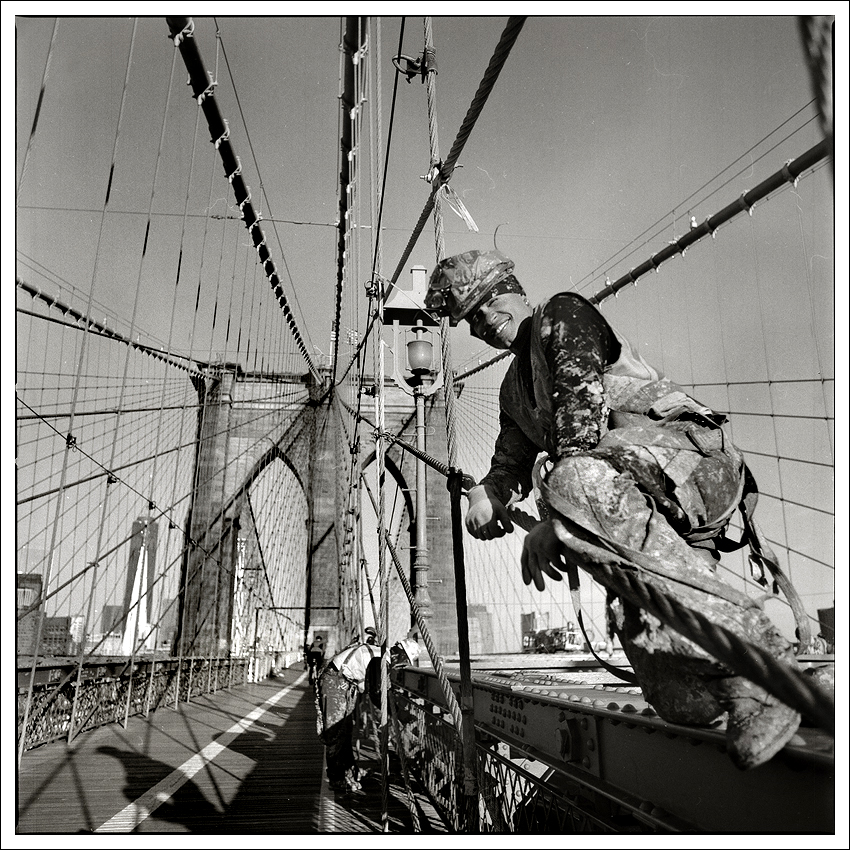 Brooklyn Bridge Worker Foto & Bild | north america, united states, new ...
