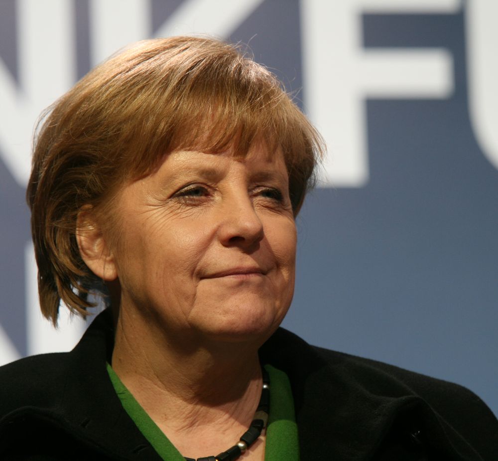 Bundeskanzlerin Dr. Angela Merkel, anno 2012 in Frankfurt am Main Foto ...