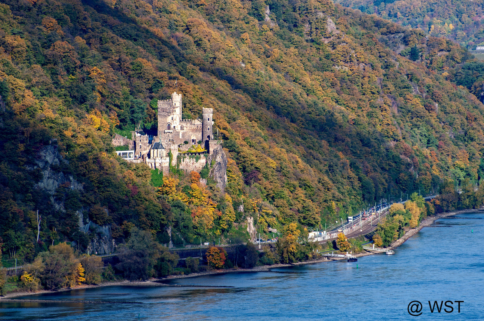 Burg Rheinstein im Herbst Foto & Bild | world, wasser, natur Bilder auf ...
