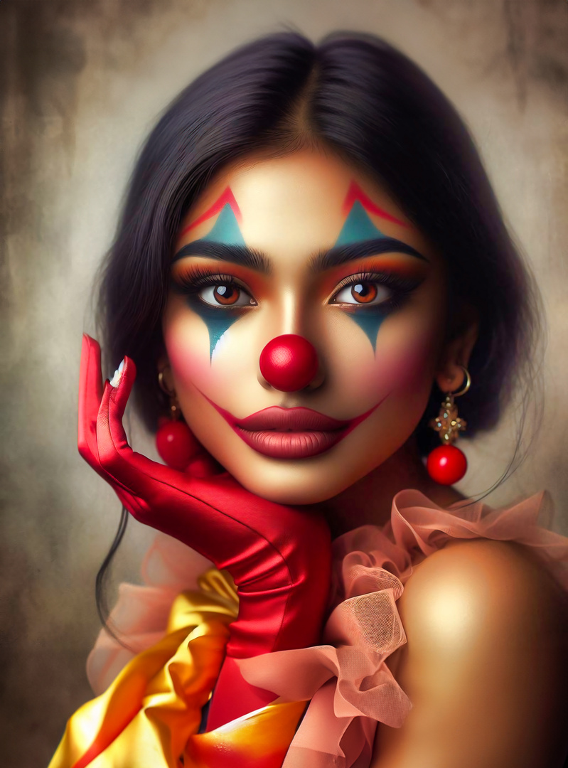 Clownische Eleganz Foto & Bild | ki - montagen, ki - menschen, ki - portraits Bilder auf ...