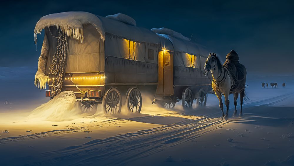 Cold Caravan Foto & Bild | februar, winter, blaue stunde Bilder auf ...