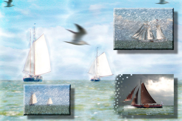 Collage mit "Painter"-Seglern Foto & Bild | schiffe und seewege ...