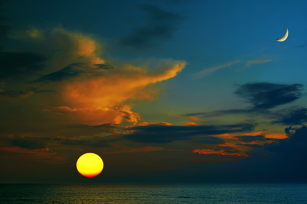 Crépuscule des dieux photo et image | coucher de soleil, ciel, mer ...