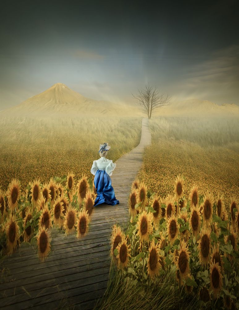 Dame in Blau Foto & Bild | fotomontage, fantasy mystery, surreal Bilder auf fotocommunity