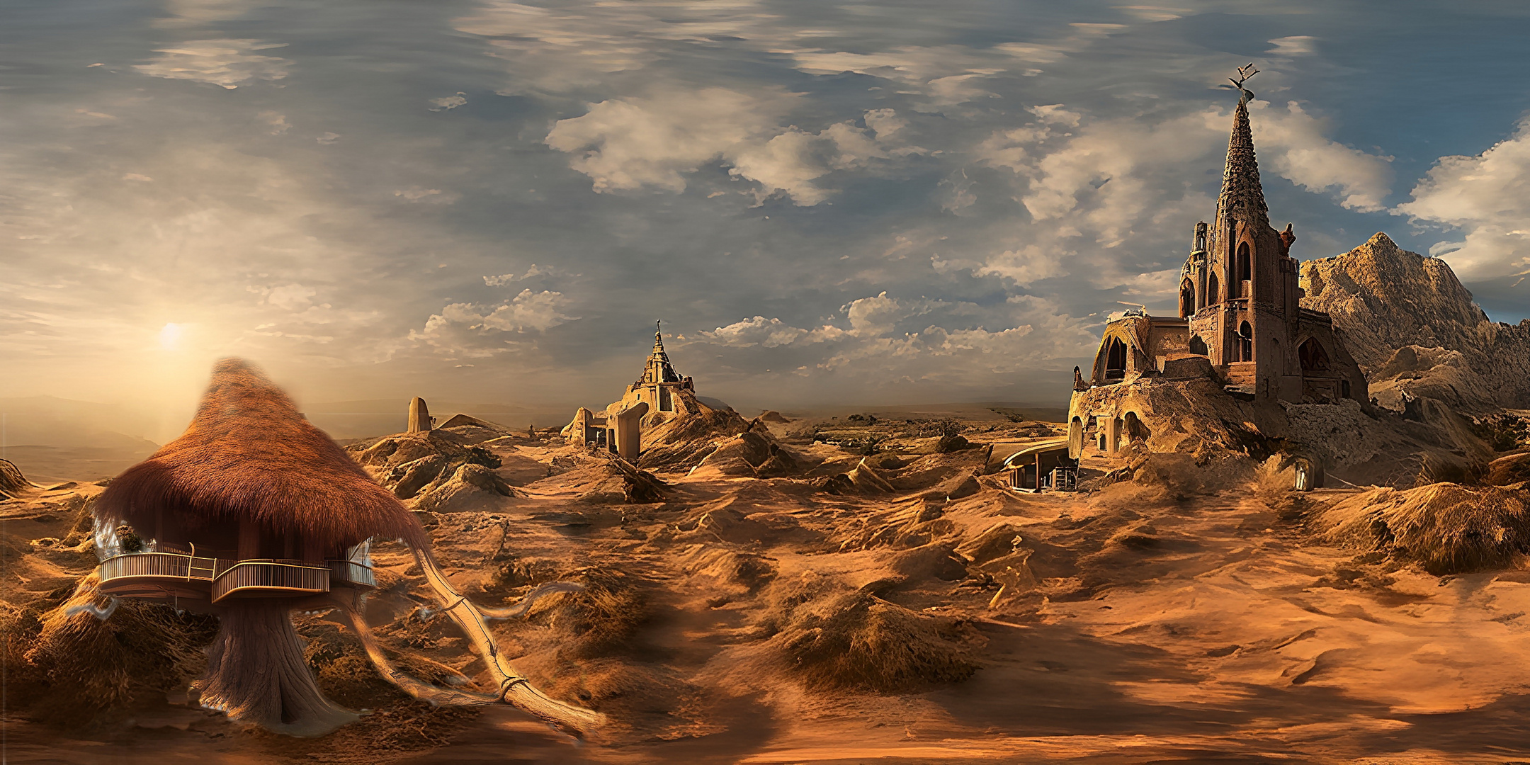 Das Baumhaus in der Wüste Foto & Bild | ki - montagen, digitale bilder, art Bilder auf fotocommunity