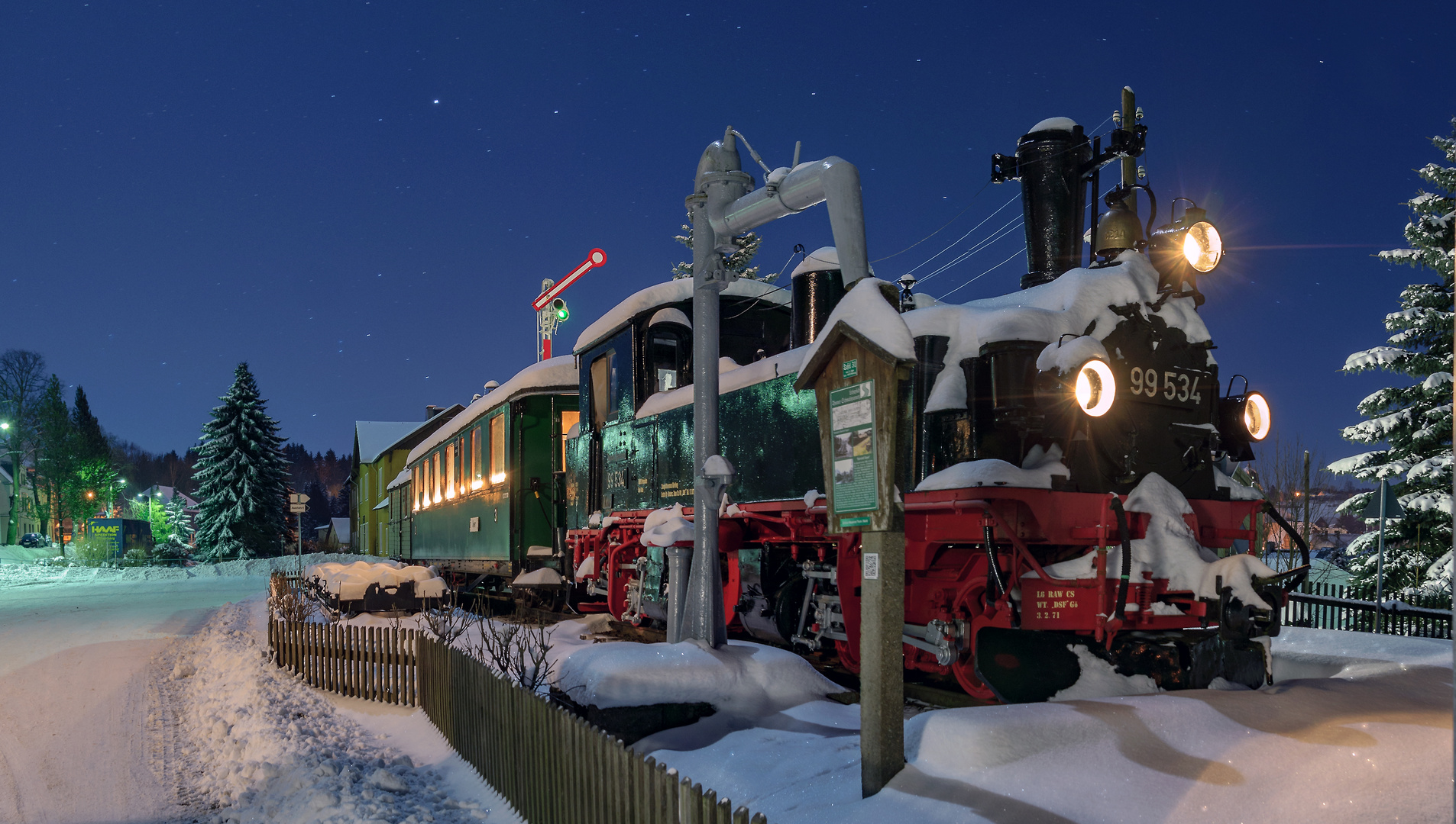 Das Denkmal für das Thumer Schmalspurnetz in Geyer / Erzgebirge Foto ...