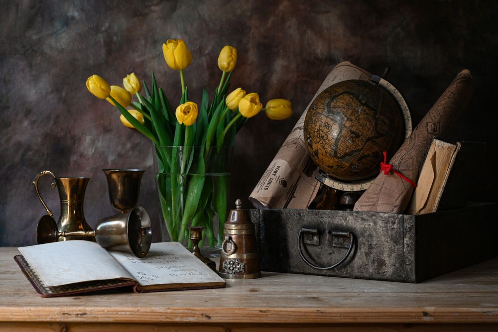 Der Globus Foto & Bild | stillleben, stillleben "alter meister ...