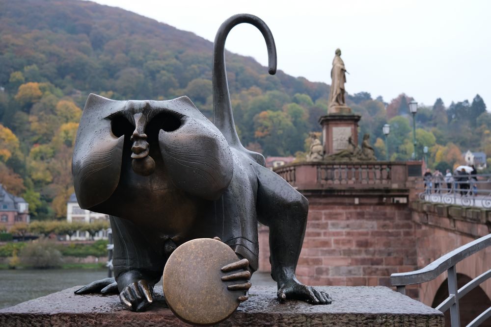 Der Heidelberger "Brücken-Affe" Foto & Bild | architektur, deutschland, europe Bilder auf ...