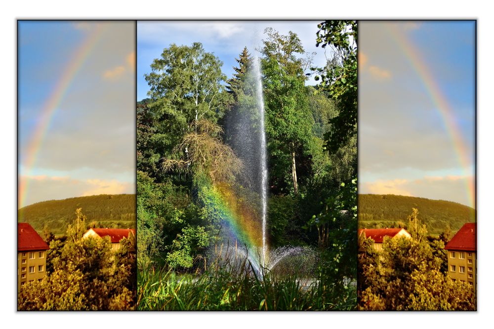 Der Regenbogen fühlt sich wohl in Heilbad Heiligenstadt Foto & Bild | fotomontage, opt ...