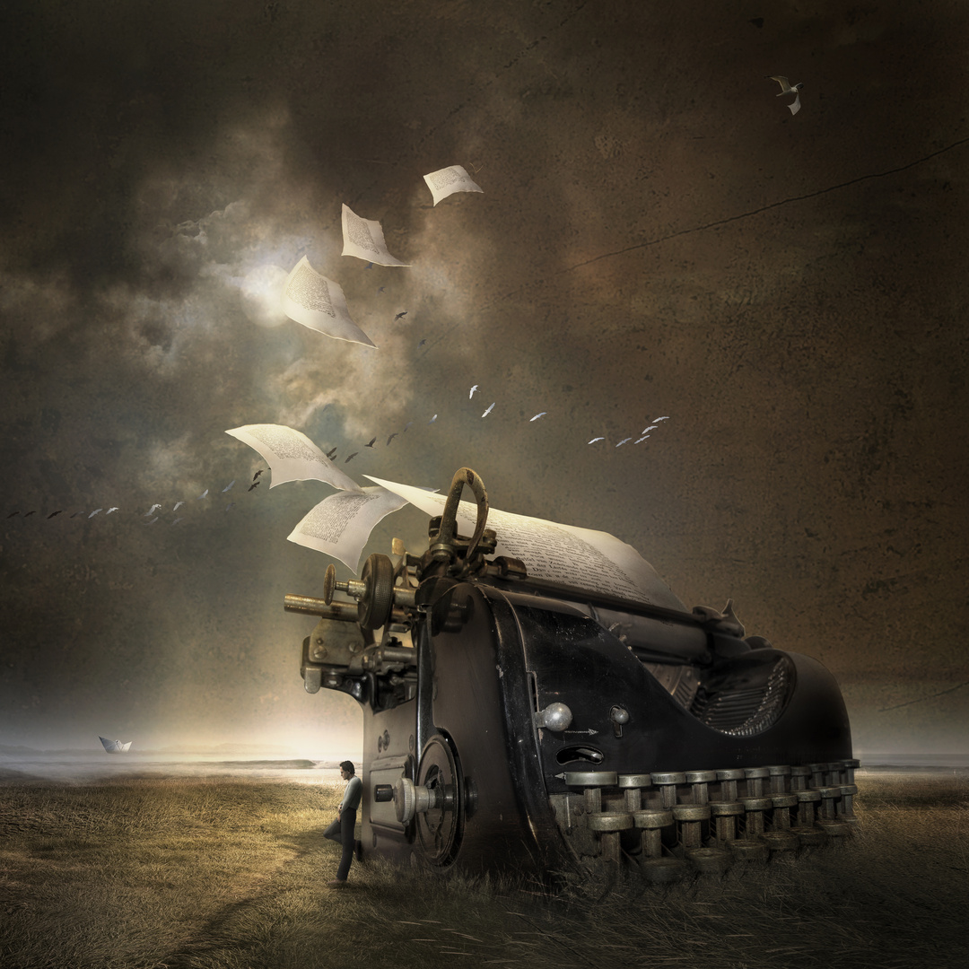 Der Schreiber Foto & Bild | fotomontage, surreal, traumwelten Bilder auf fotocommunity