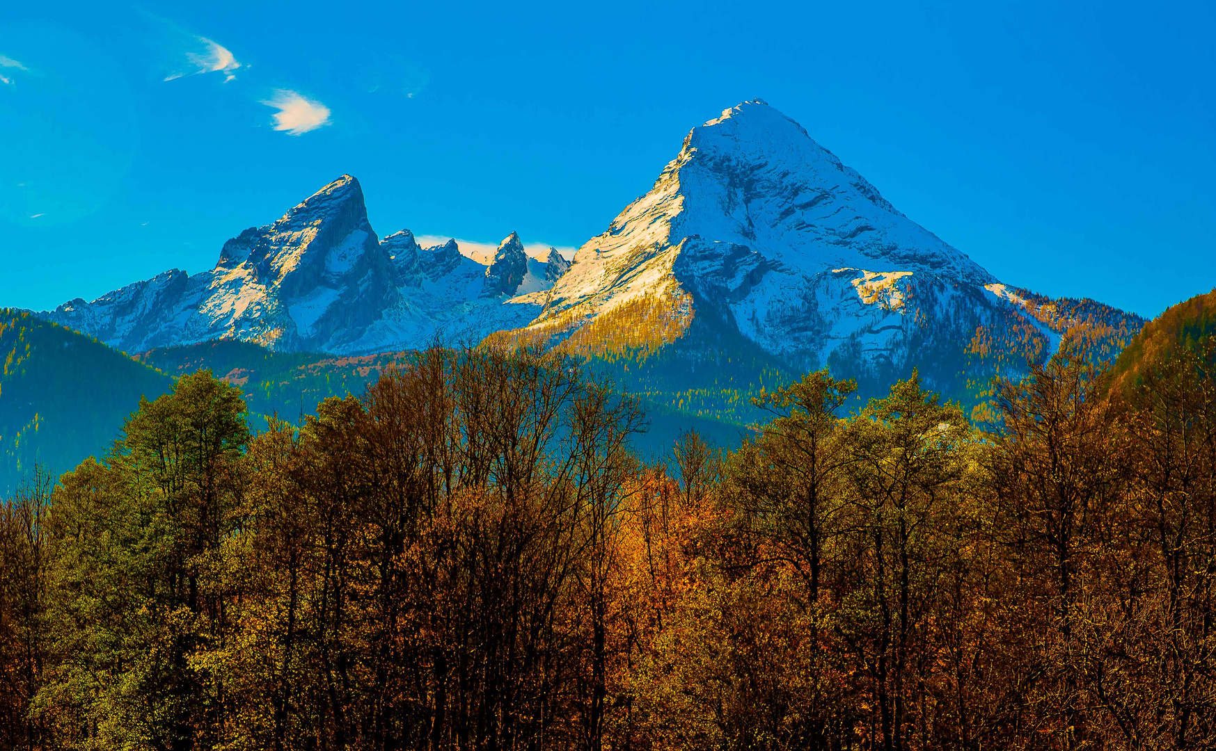 der Watzmann im frühen Herbstlicht Foto & Bild | landschaft, natur ...
