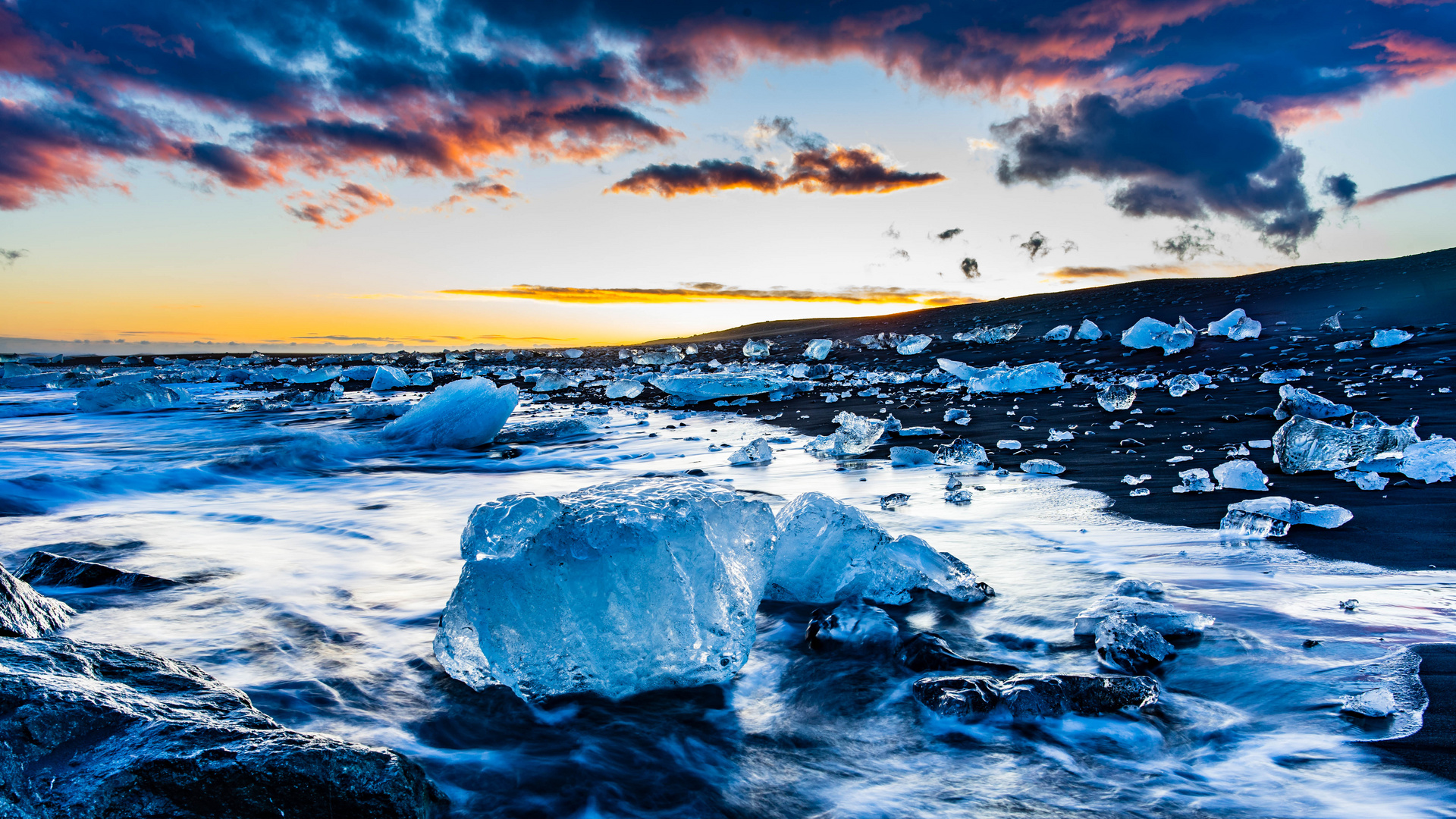 Diamond Beach Foto & Bild | beach, sunset, sonnenuntergang Bilder auf ...