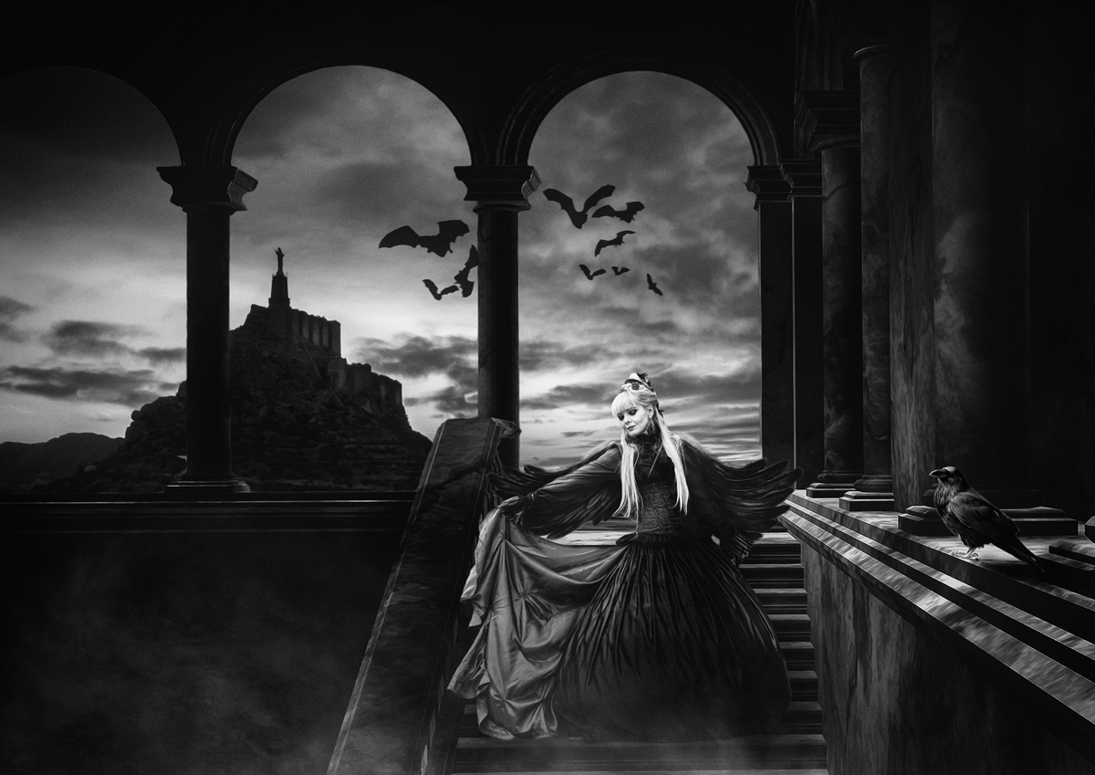 Die dunkle Gräfin sw Foto & Bild | fotomontage, fantasy mystery ...