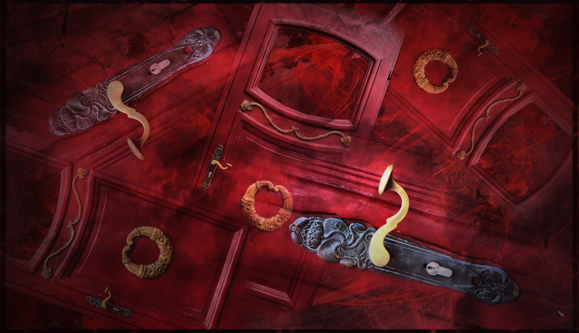 Die Klinke an der roten Tür Foto & Bild | rot, geheimnisvoll, traum ...