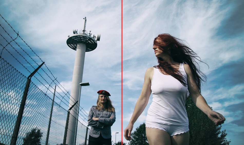 Die rote Linie Foto & Bild | menschen, streetfotografie, street ...