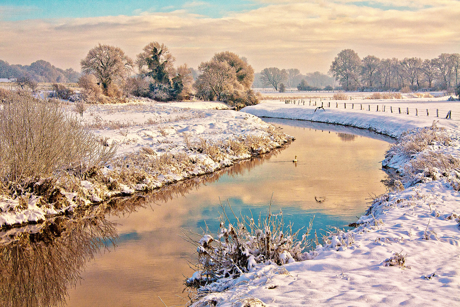 Die Vechte im Winter in Quendorf, Samtgemeinde Schüttorf Foto & Bild ...